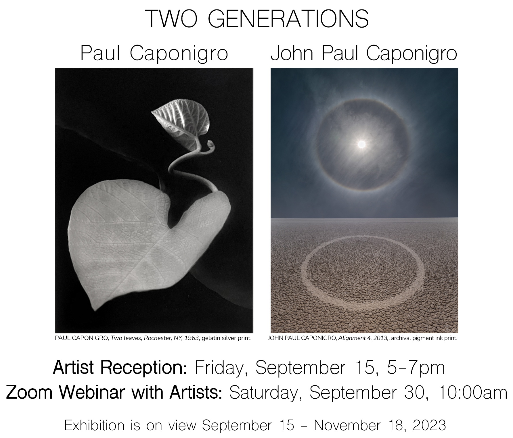 Two Generations Paul Caponigro and John Paul Caponigro